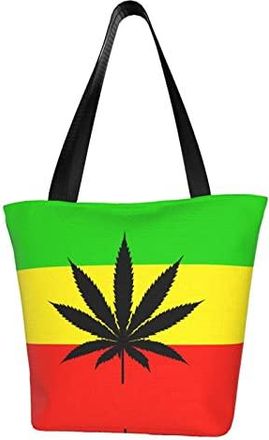 AOOEDM Sac fourre-tout Weed Flag Sacs &agrave; provisions Petit sac de march&eacute; r&eacute;utilisable Sacs fourre-tout de plage Sacs de voyage