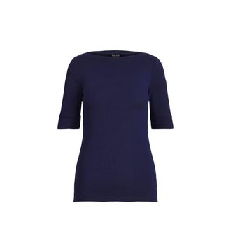 Ralph Lauren Top &agrave; encolure bateau en coton m&eacute;lang&eacute;