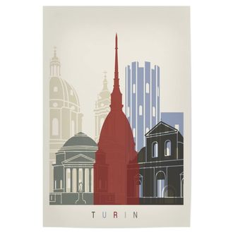 artboxONE Poster 30x20 cm Städte Turin Skyline hochwertiger Design Kunstdruck - Bild Turin Architektur Building