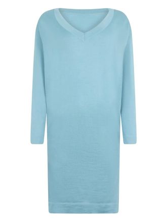 Malo V-neck midi dress - Bleu