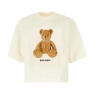 Palm Angels Femme, Tops, Beige, Taille: 36 FR Boxy T-Shirt