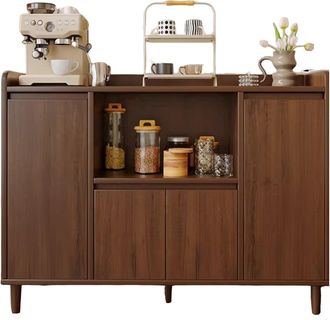 Generic Sideboard mit offenen Regalen + Stauraum mit Doppelt&uuml;ren Verst&auml;rkte Platten Getr&auml;nkeschrank for das Wohnzimmer/Servierwagen for das Esszimmer In DREI 