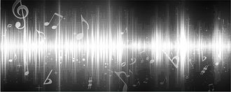 Wallario Poster - Noten der Musik in schwarz und weiß in Premiumqualität, Größe: 80 x 200 cm XXL-Poster