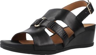 Geox Femme D Marykarmen B Sandales compens&eacute;es, Noir, 37 EU