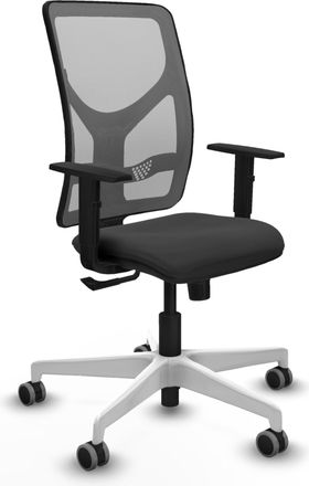 Piqueras y Crespo Stuhl aus Polycarbonat, graues Netzgewebe, mit 1D-Armlehnen, h&ouml;henverstellbare Lendenwirbelst&uuml;tze, ausgestattet mit 3 Positionen und Schneideschaum. M