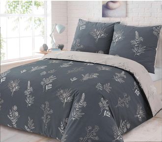 Vision Streetwear Vision - Wende-Bettwäsche Helena - Bettbezug 200 x 200 cm mit 2 passenden Kissenbezügen 65 x 65 cm - 100 % Baumwolle