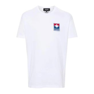 Dsquared2 T-shirt en coton imprim&eacute; graphique - Homme - Tops - Blanc - Taille: S