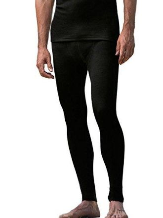 Engel Ange Naturel Legging pour Homme Soie Et Laine Bio-Taille 50/52 (Noir)
