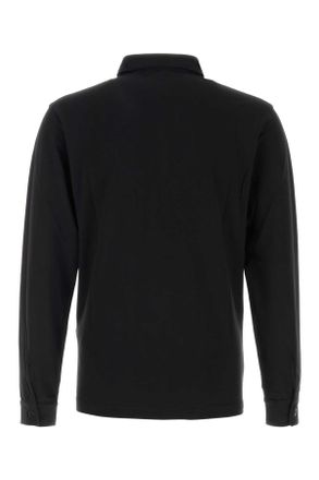Stone Island Mens Black Cotton Polo Shirt Exterior Exterior: T-shirts And Polos