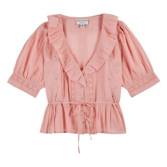 Emile Et Ida Blouse Volants Brod&eacute;e Coton Emile et Ida