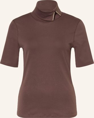 Marc Cain Rollkragenshirt Mit Schmuckperlen braun