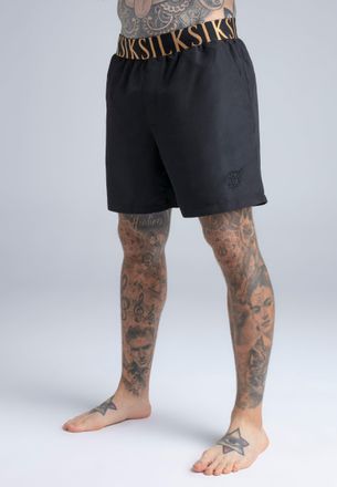 Siksilk Herren Badeshorts in Schwarz XXL