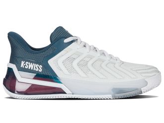 K-Swiss Herren ULTRASHOT 4 Tennis Shoe, White/Stargazer/NEON Blaze, 45 EU