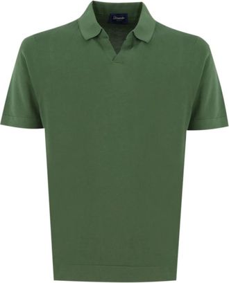 Drumohr Homme, Tops, Vert, Taille: M Cotton Polo