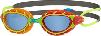 Zoggs Kinder Schwimmbrille Predator, Schwimmbrille, Orange & Red/Grey & Green/Tint/Tönung, 6-14 Jahre