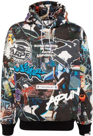 Aape By A Bathing Ape Hoodie mit Moonface-Logo - Schwarz