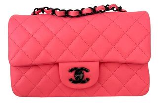 Chanel Neon Pink Limited Edition Ultra Mini Rectangular Single Flap Bag