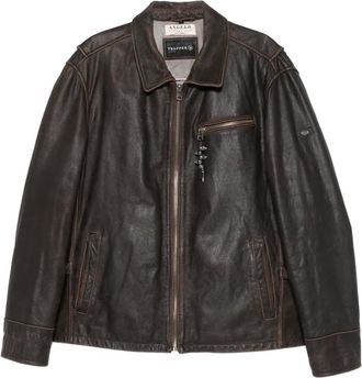 A.N.G.E.L.O. Vintage Cult veste zippée en cuir (années 2000) - Marron