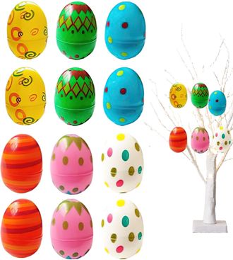 Generic Leere Ostereier - wiederverwendbare Eierschalen, sortiert, für Geschenke, zum Basteln, Überraschungseier aus Kunststoff, geschlossen, für Urlaubskörbe