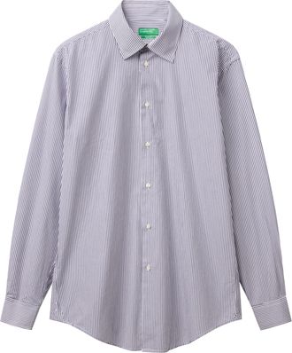 Benetton Herren Camicia 53zduq04a Hemd, Weiß, Medium