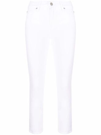 7 For All Mankind Roxanne Cropped-Skinny-Jeans - Wei&szlig;