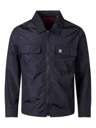 HUGO BOSS sweat zippé à patch logo - Noir