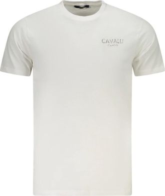 Cavalli Homme, Tops, Blanc, Taille: L Short Sleeve T-Shirt