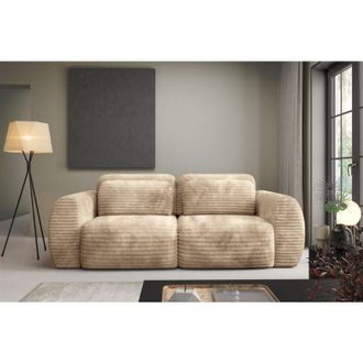 Fun Möbel Sofa 2-Sitzer mit Schlaffunktion simone in Stoff Ambience Sand