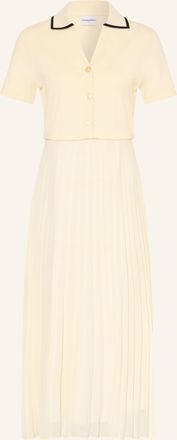 Claudie Pierlot Claudie Pierlot Kleid Im Materialmix Mit Plissees beige