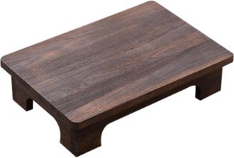 MERIGLARE Niedriger Teetisch Aus Holz, 10 cm Hoch, Hocker, Bodentisch Zum Meditieren, Sitzen auf Dem Boden, Braun, 40x28x10cm