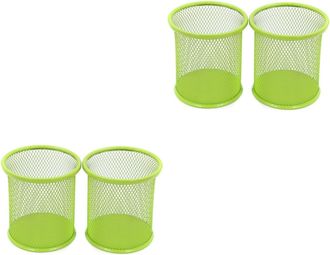 Exceart 4stücke Rund Mesh Stiftehalter Grün Robuster Schreibtisch Organizer Für Bürobedarf Elegantes Design Für Stifte Scheren Und Mehr Passend Für Jeden Arbe