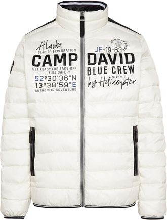 Camp David Herren Leichte Steppjacke mit Logo Prints und Tapes Kitt, Xxxl
