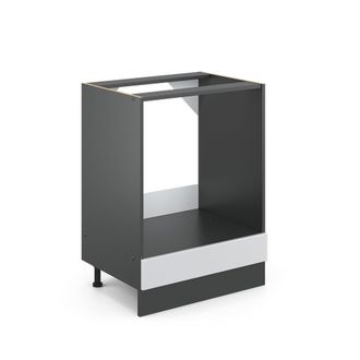 Vicco Herdumbauschrank R-Line, Weiß Landhaus/Anthrazit, 60 cm, AP Eiche