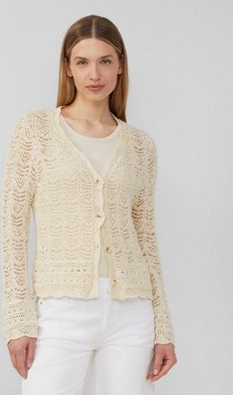 s.Oliver Cardigan Indoor-Jacke Cardigan aus Ajourstrick mit V-Ausschnitt