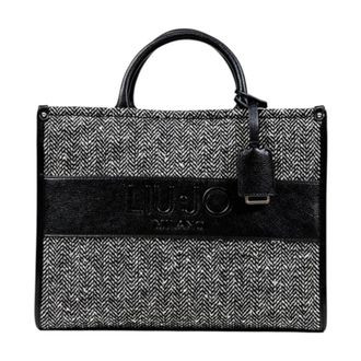 Liu Jo Femme, Sacs, Noir, Taille: ONE Size Élégant Sac Fourre-Tout avec Motif à Chevrons