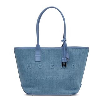 Hogan Femme, Sacs, Bleu, Taille: ONE Size Denim Tote Bag