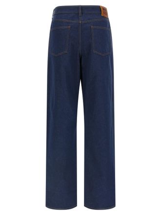 Fendi Wide-Leg Cotton Denim Jeans - Blue