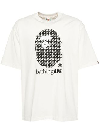A Bathing Ape t-shirt STA à motif pied-de-poule - Tons neutres