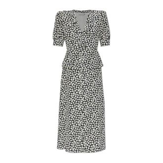 Alessandra Rich Seidenkleid mit Blumenmuster - - Dresses - Damen - Schwarzk - XS