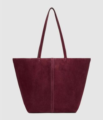 Vanessa Bruno Tote Bag GM Daily Cuir Velours Prune