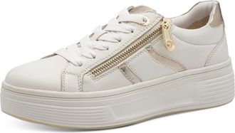 Tamaris Comfort Damen Plateau Sneaker mit Rei&szlig;verschluss Low Top, Wei&szlig; (Offwhite Comb), 41 EU