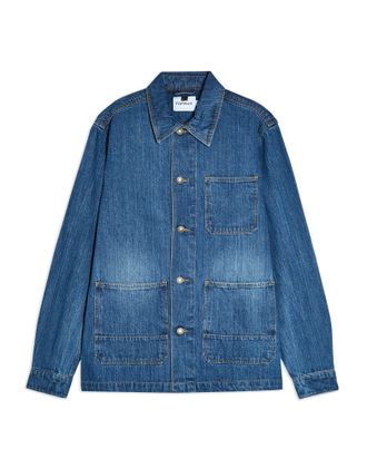 Topman BLUE DENIM THREE POCKET OVERSHIRT