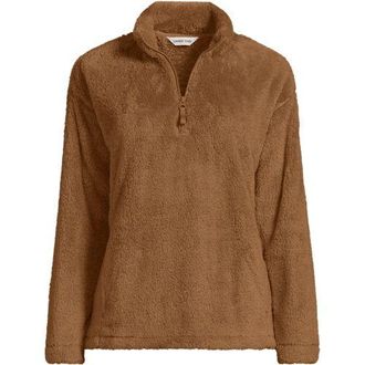 Lands End Plüschfleece-Pullover, Damen, Größe:32-34 regular, Beige, Polyester, by Lands End
