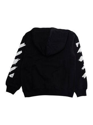 Off-white Boys Hoodie Diag Paint Black Cotton Hoods & Sweatshirts