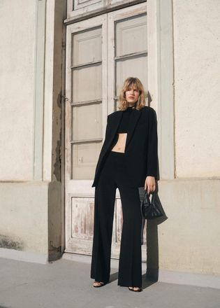 Mango Gerade Anzughose mit mittlerer Bundhöhe schwarz - Damen - 36 - MANGO