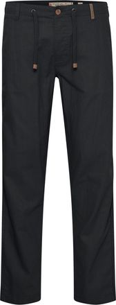 Indicode IDIves Herren Leinenhose Sommerhose Lange Stoffhose mit Kordel Gürtelschlaufen Leinenmix Eingrifftaschen Regular fit, Größe:M, Farbe:Black (999)