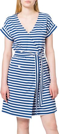 Armor Lux Damen Brieftasche Kleid Kinderkleid, Dunkermarine/Weiß, 38