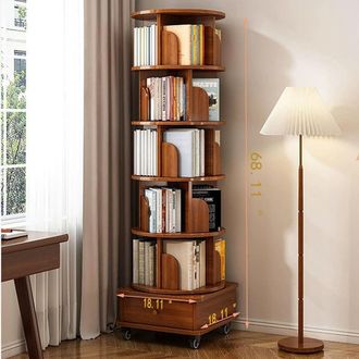 Generic Drehbares B&uuml;cherregal, kleiner Holzturm, 360 Grad Display, ideal f&uuml;r Schlafzimmer oder Wohnzimmer