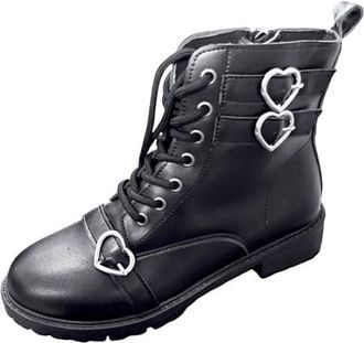Generic Bottes de neige pour femme - Grande taille - Avec boucle - Semelle &agrave; crampons - Pour temps froid - Marche &agrave; la campagne - Cuir imperm&eacute;able et antid&eacute;ra