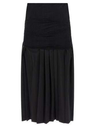 Maison Margiela Womens Black Polyester Midi Skirt